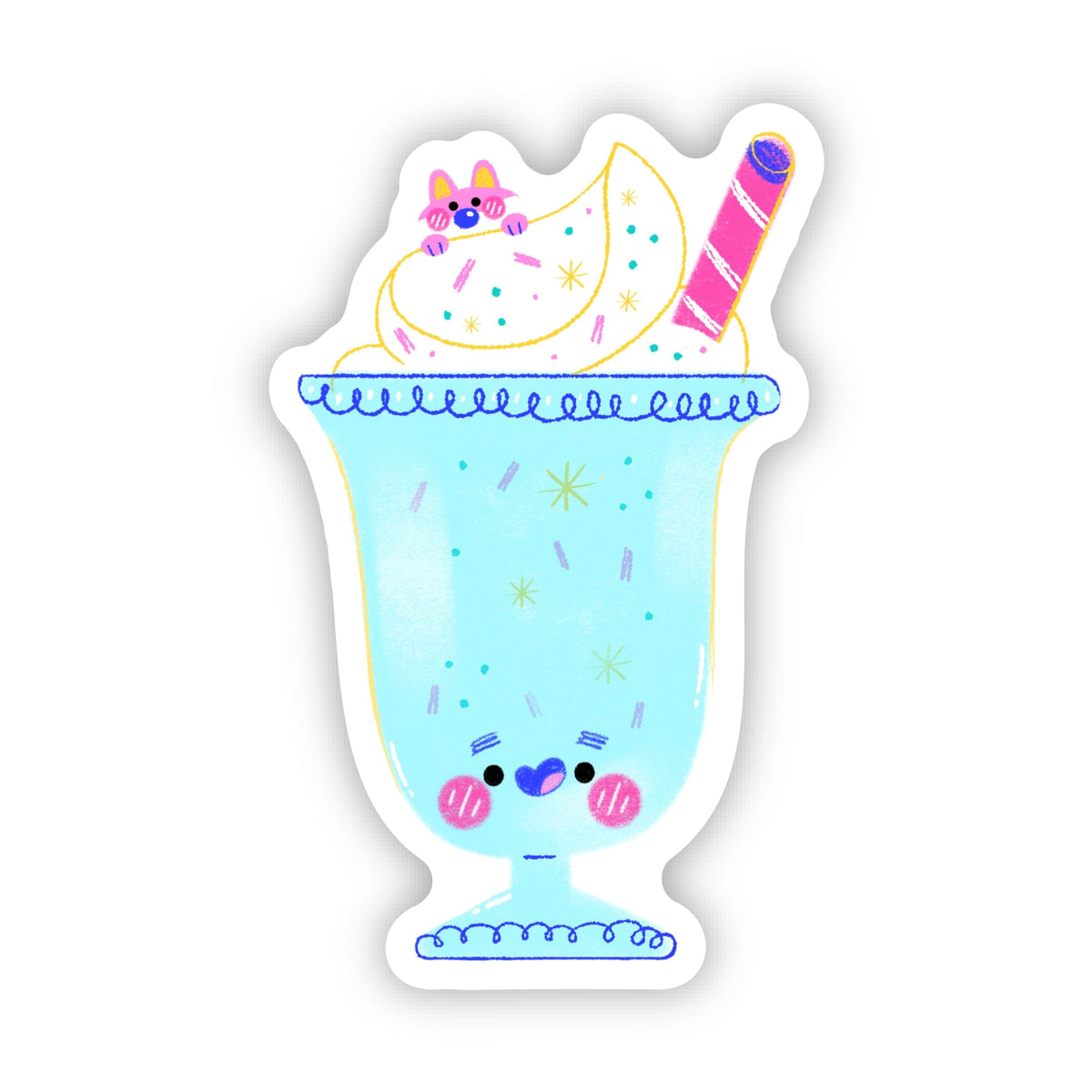 Sweet Ice Cream Sundae Dog Sticker – Big Moods