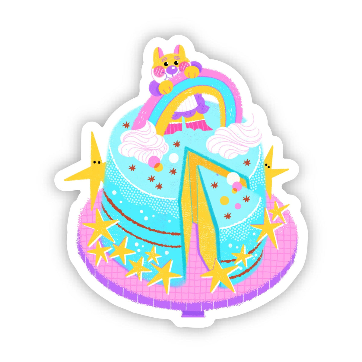 Rainbow Birthday Cake Sticker – Big Moods