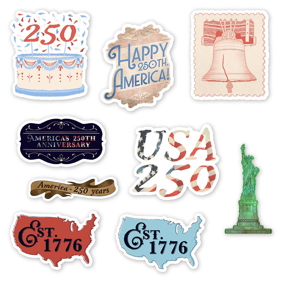 USA 250 Anniversary Stickers 9 Pack – Big Moods