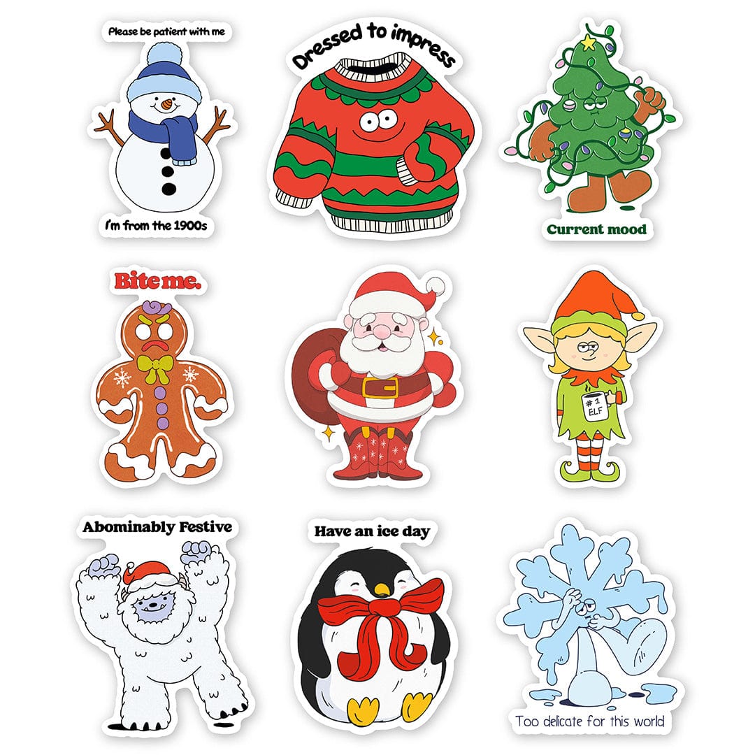 Winter Characters Stickers 9 Pack – Big Moods