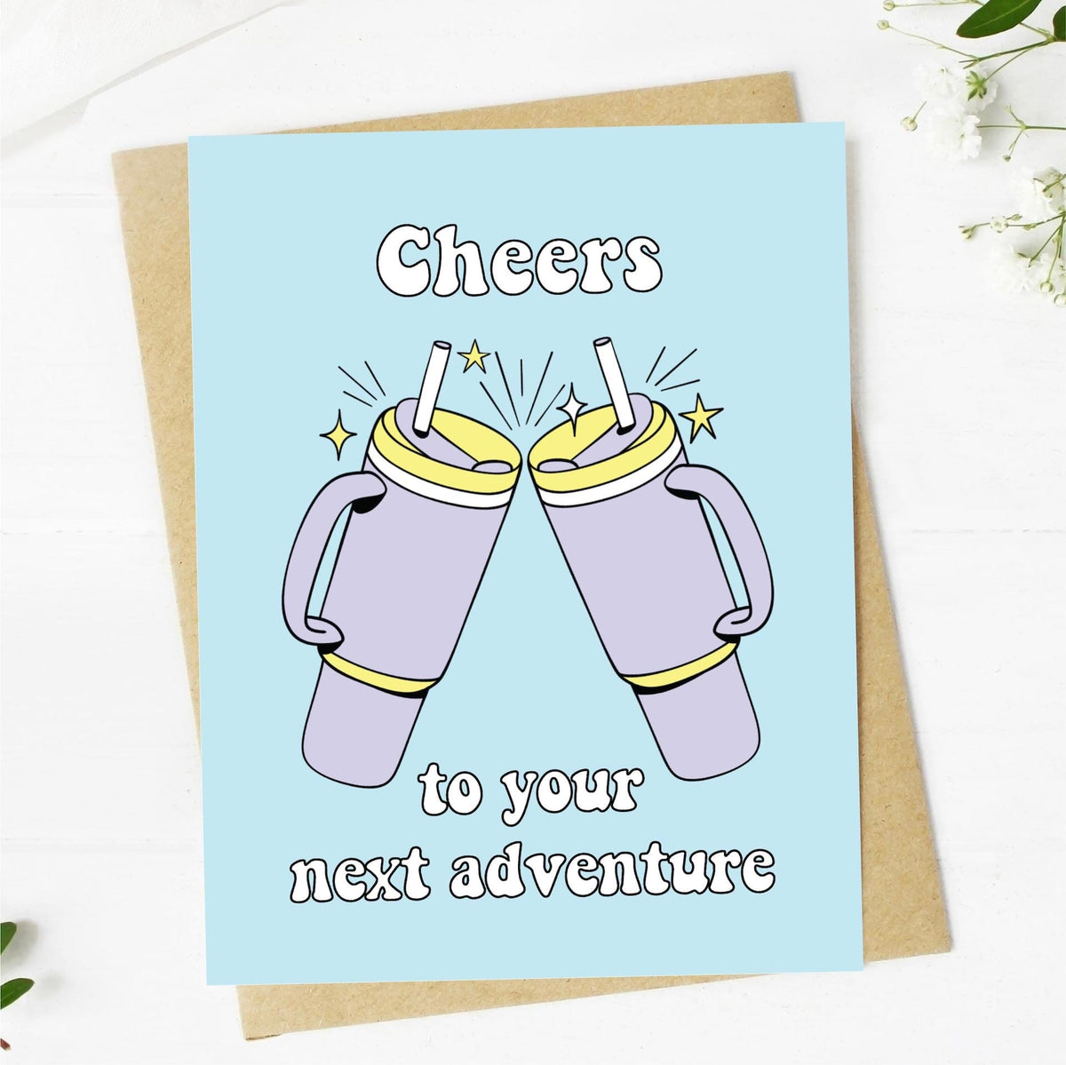 "Cheers To Your Next Adventure" Water Bottle Graduation Card – Big Moods