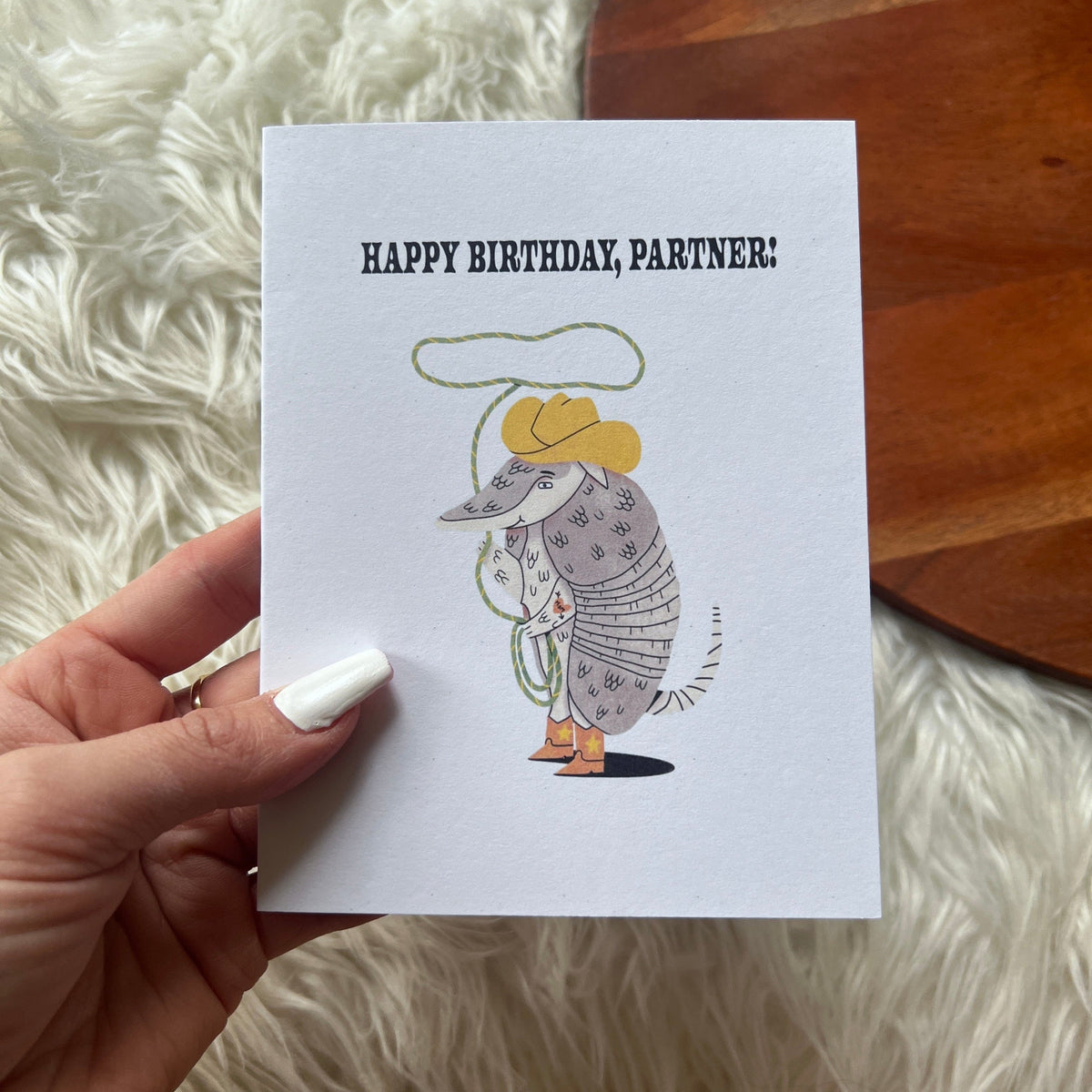 "Happy Birthday, Partner" Armadillo Birthday Card – Big Moods