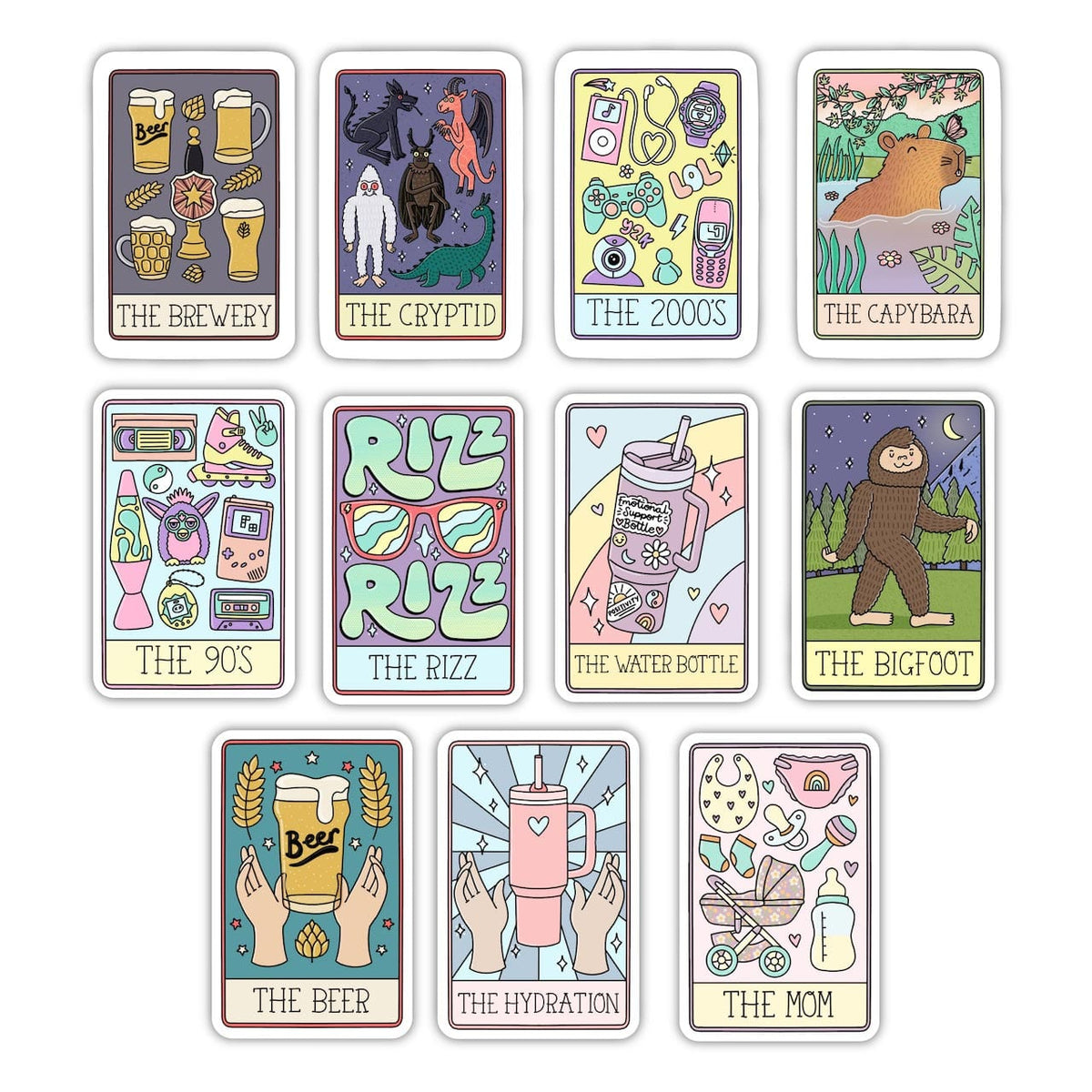 Tarot Card Sticker 11 Pack – Big Moods