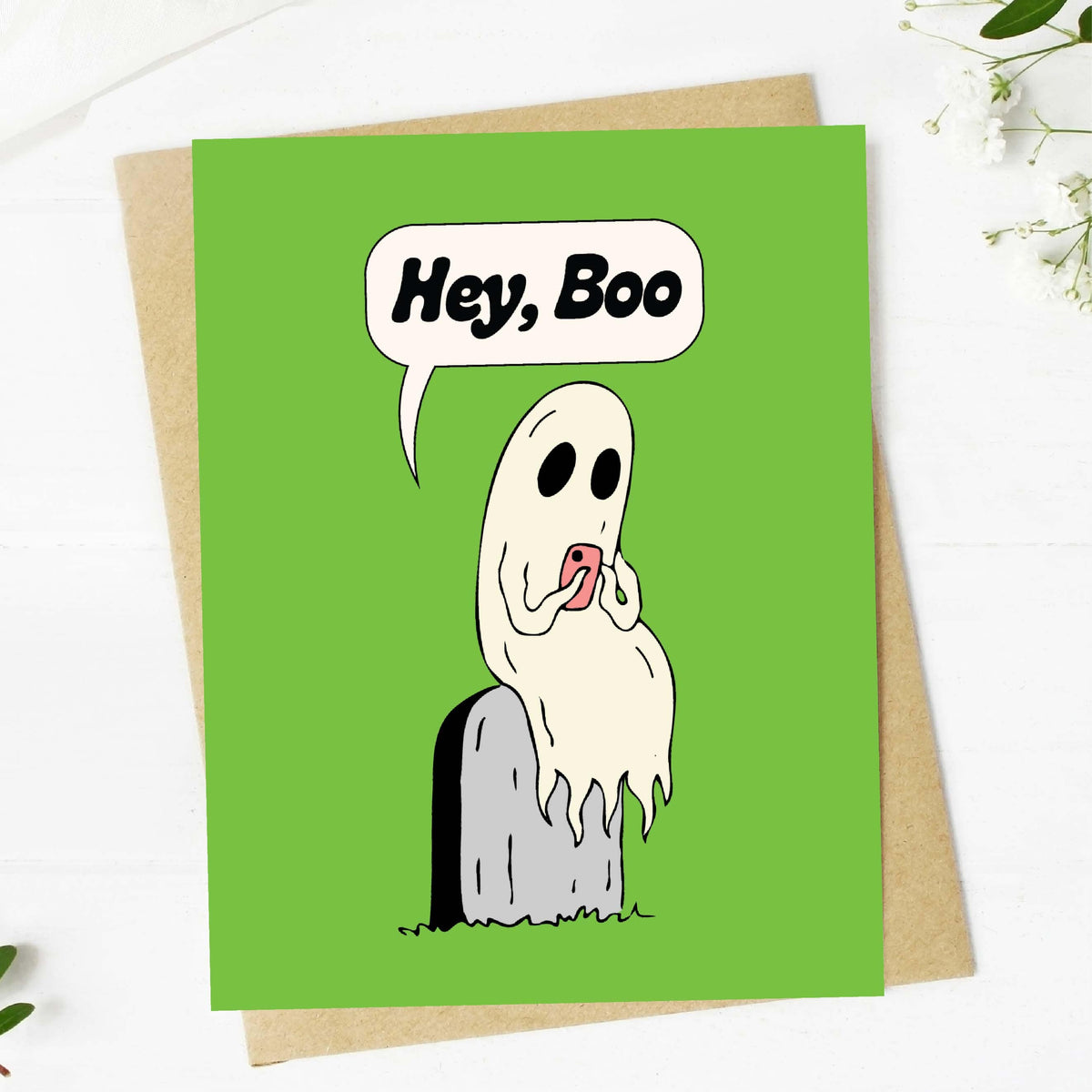 Hey, Boo Ghost Texting Halloween Card – Big Moods