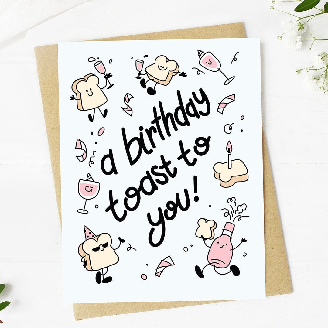 "A birthday toast to you" Cute Birthday Card – Big Moods