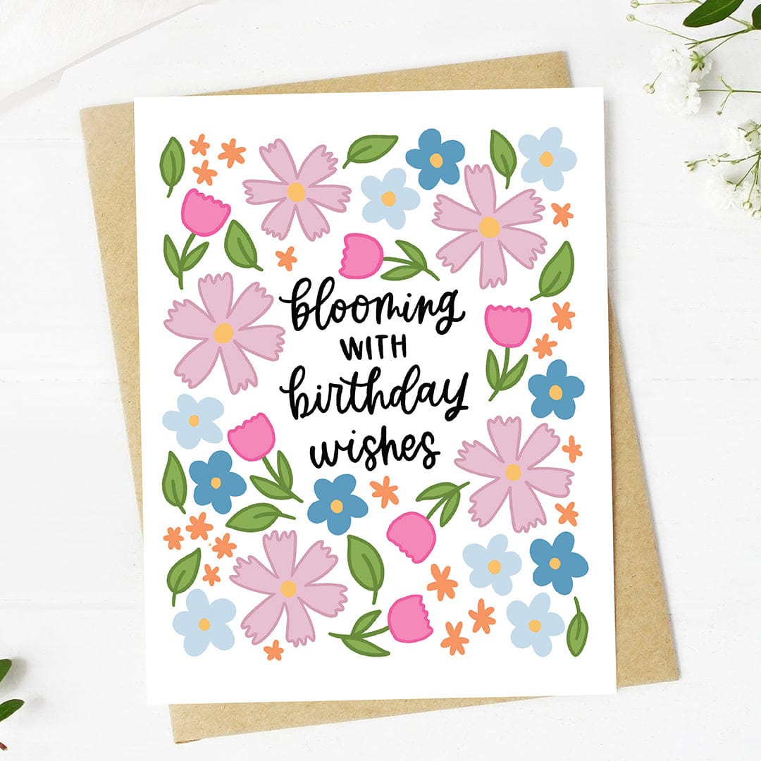 "Blooming with birthday wishes" Spring Floral Birthday Card – Big Moods