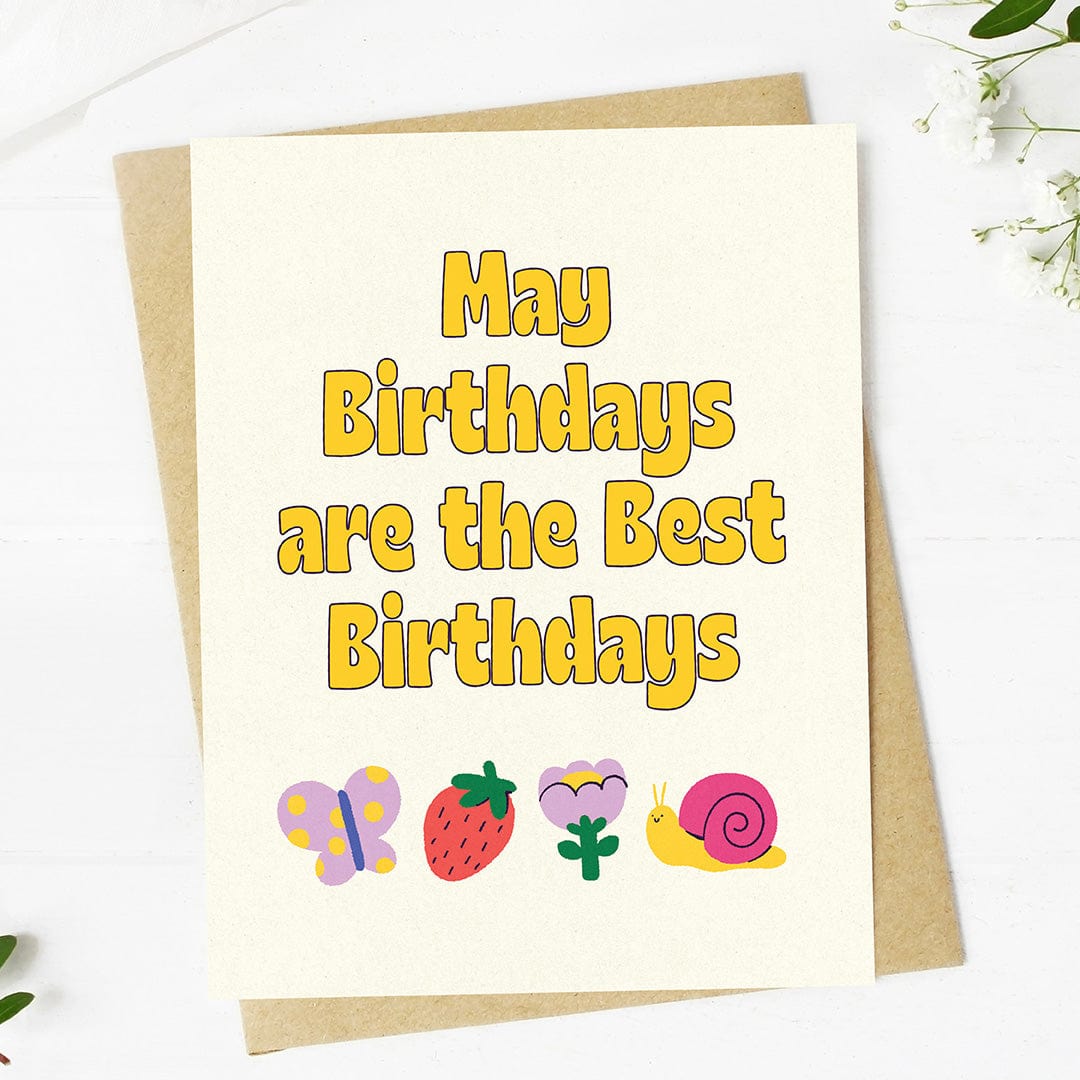 "May birthdays are the best birthdays" Spring Icons Card – Big Moods