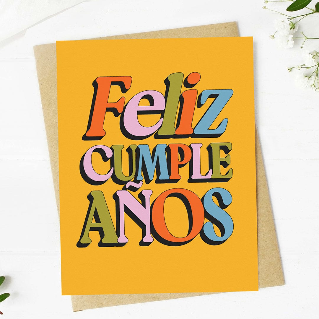 Feliz Cumpleaños Text Spanish Birthday Card – Big Moods