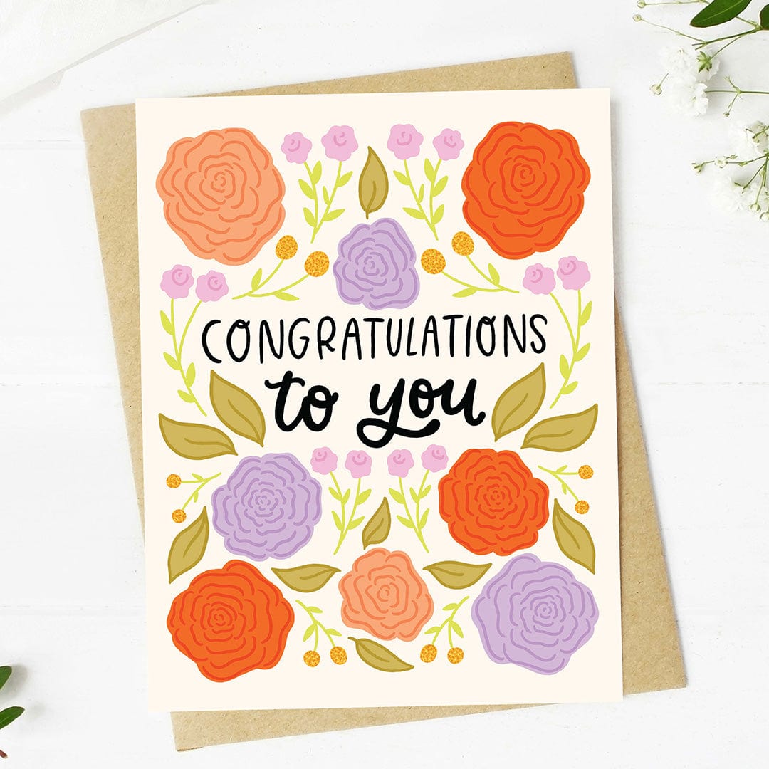 "Congratulations to you" Purple Flowers Card – Big Moods