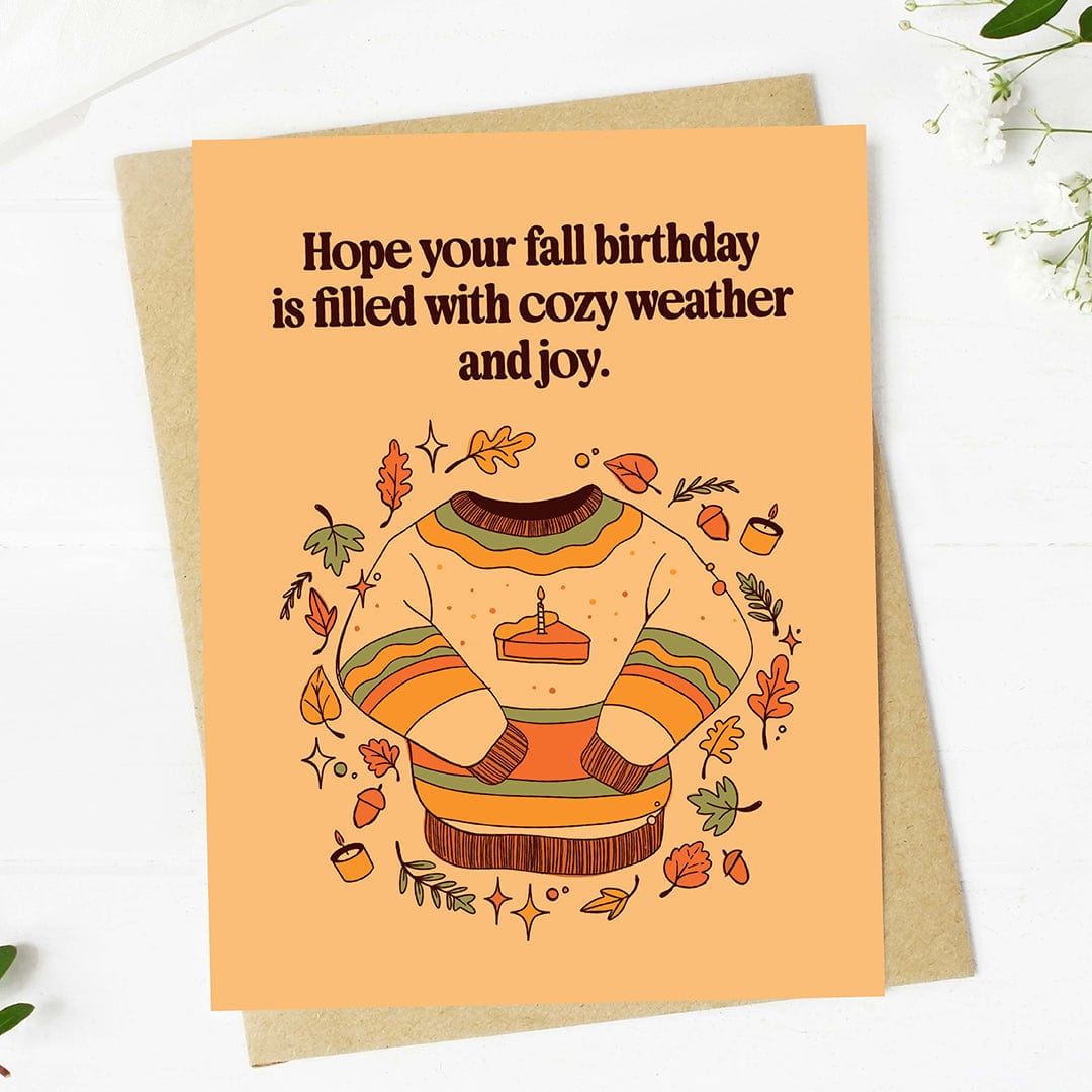 "Filled with cozy weather and joy" Fall Birthday Card – Big Moods