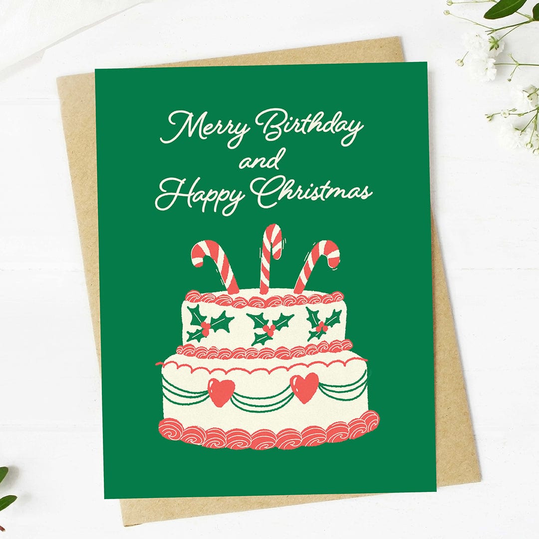 Merry Birthday and Happy Christmas Cake Card – Big Moods