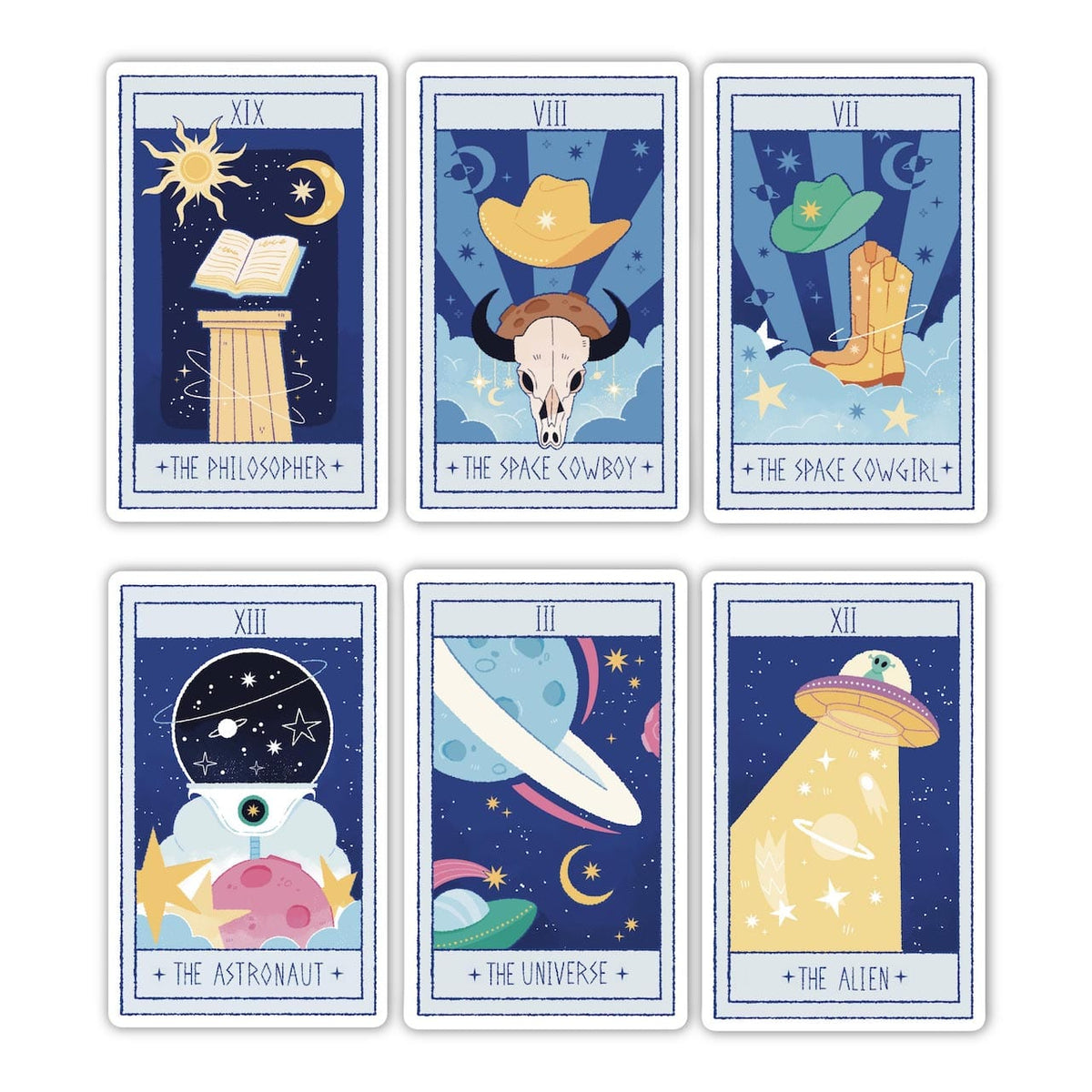 Space Tarot Card Sticker 6 Pack – Big Moods