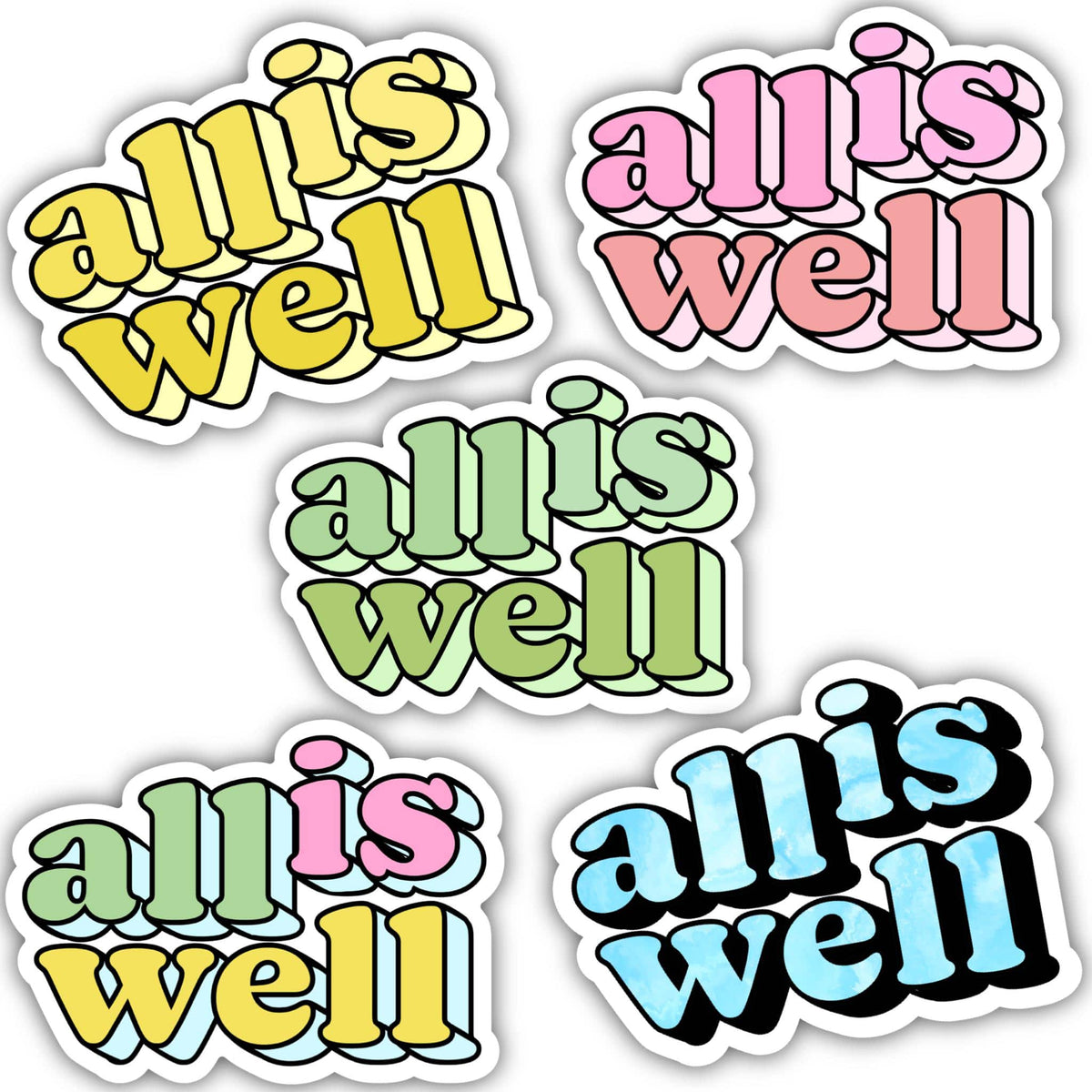 All Is Well Aesthetic Sticker 5 Pack – Big Moods