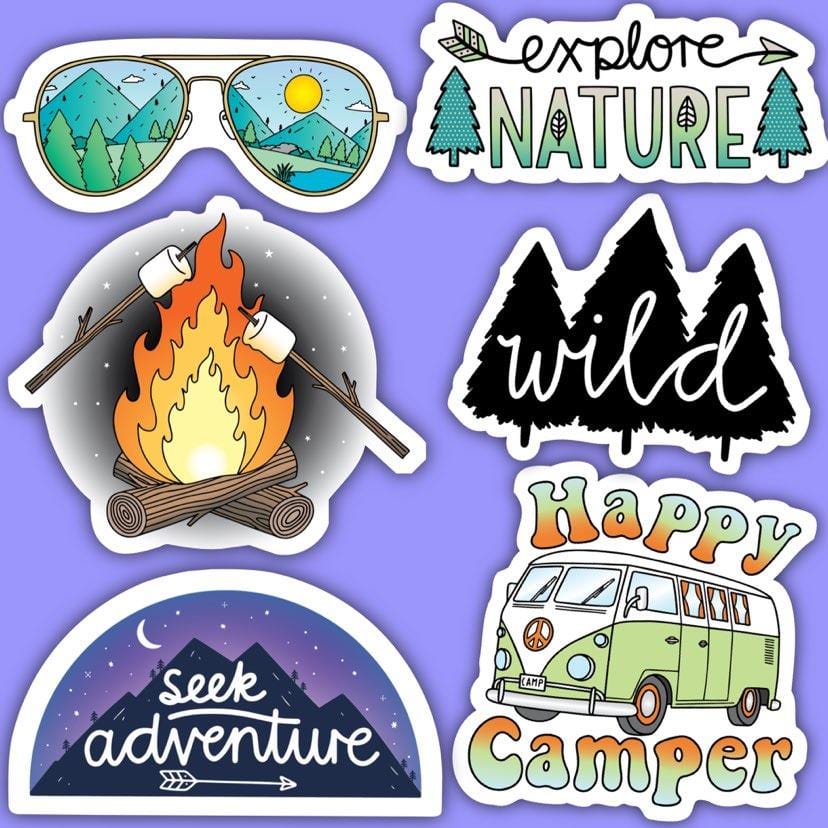 Nature Outdoors Stickers 6 Pack – Big Moods