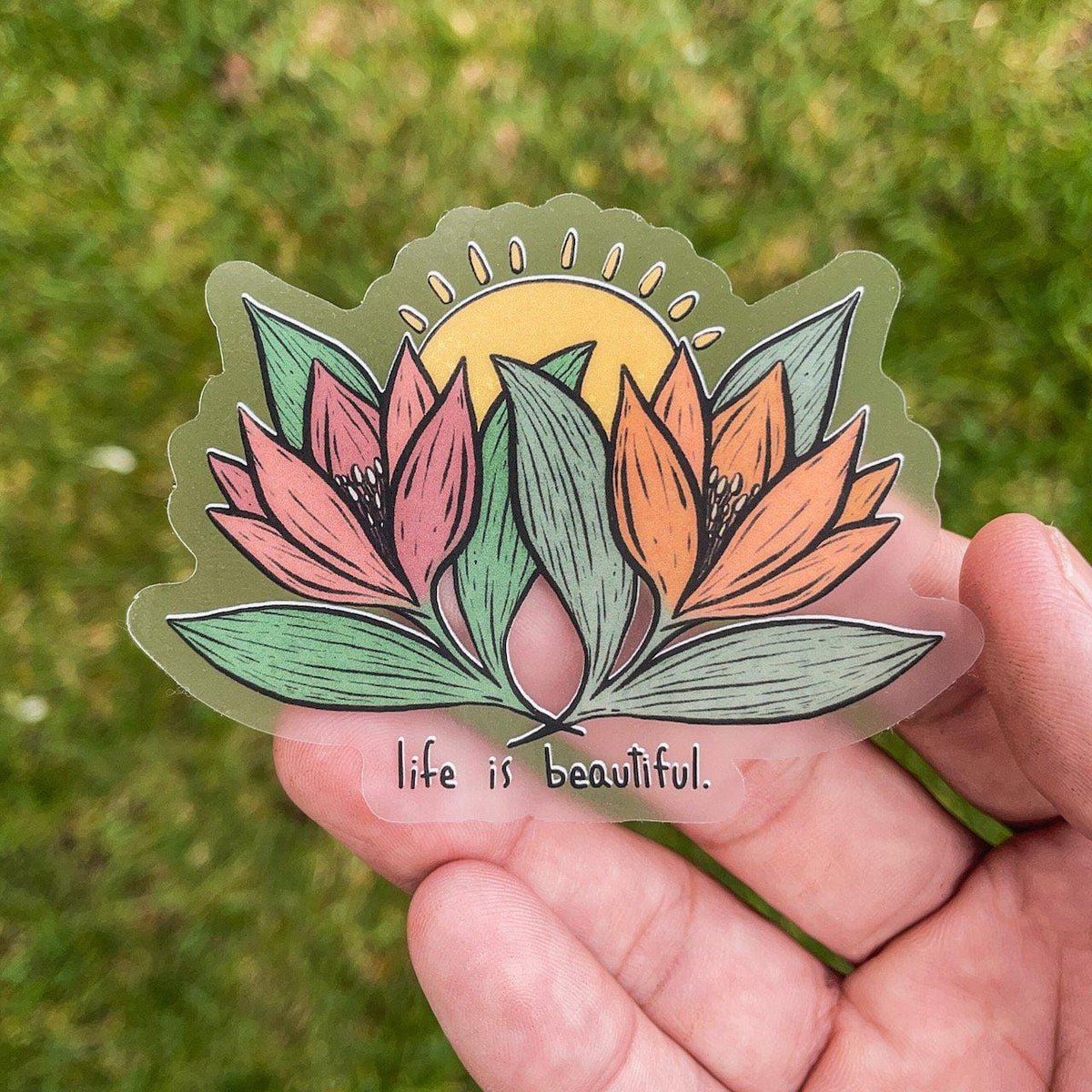 Life is Beautiful - Clear Sticker – Big Moods