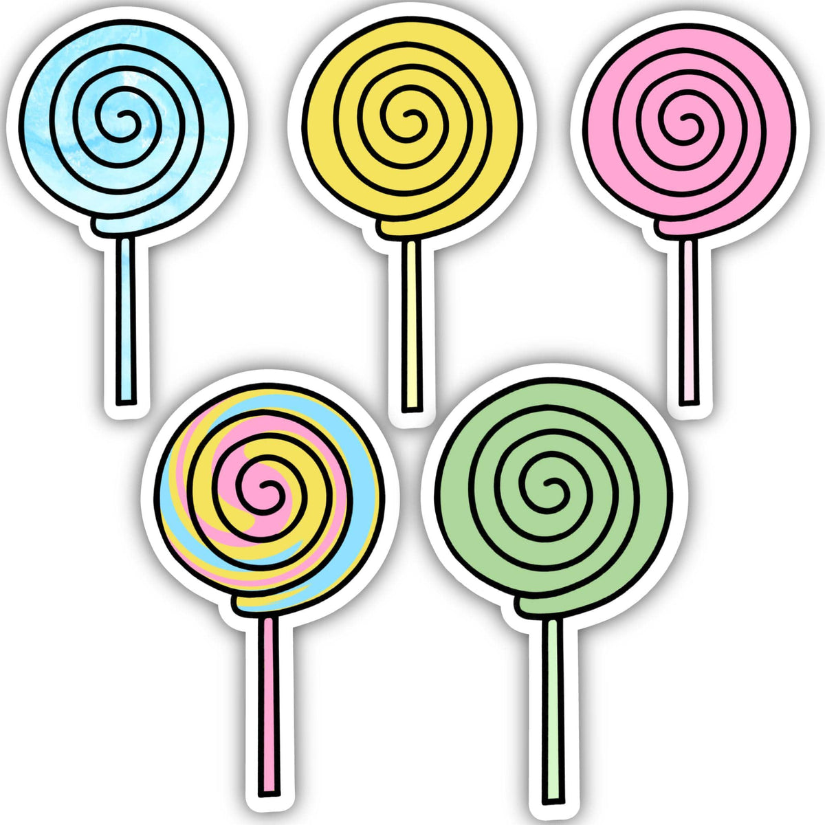 Spiral Sucker Aesthetic Sticker 5 Pack – Big Moods