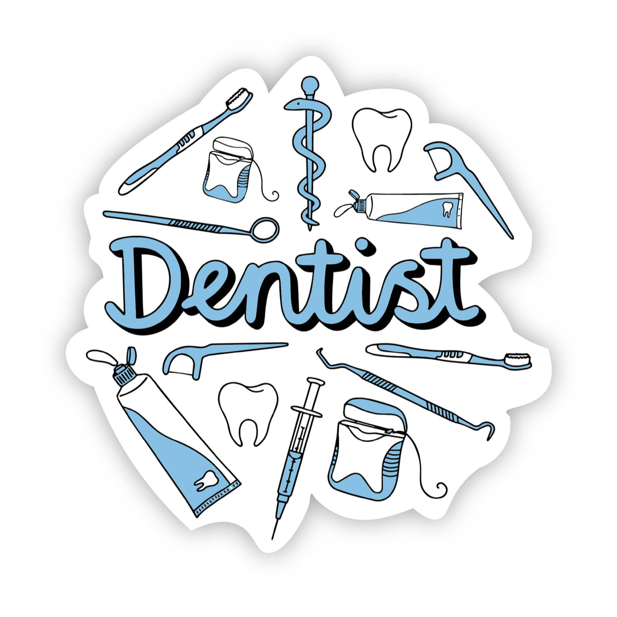 Dentist Blue Sticker – Big Moods