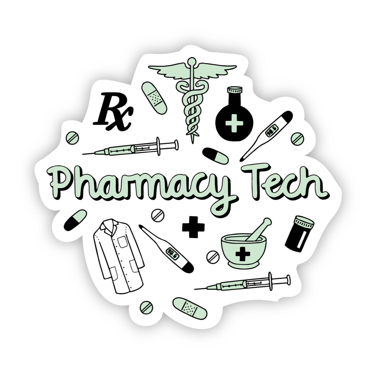 Pharmacy Tech Green Sticker – Big Moods