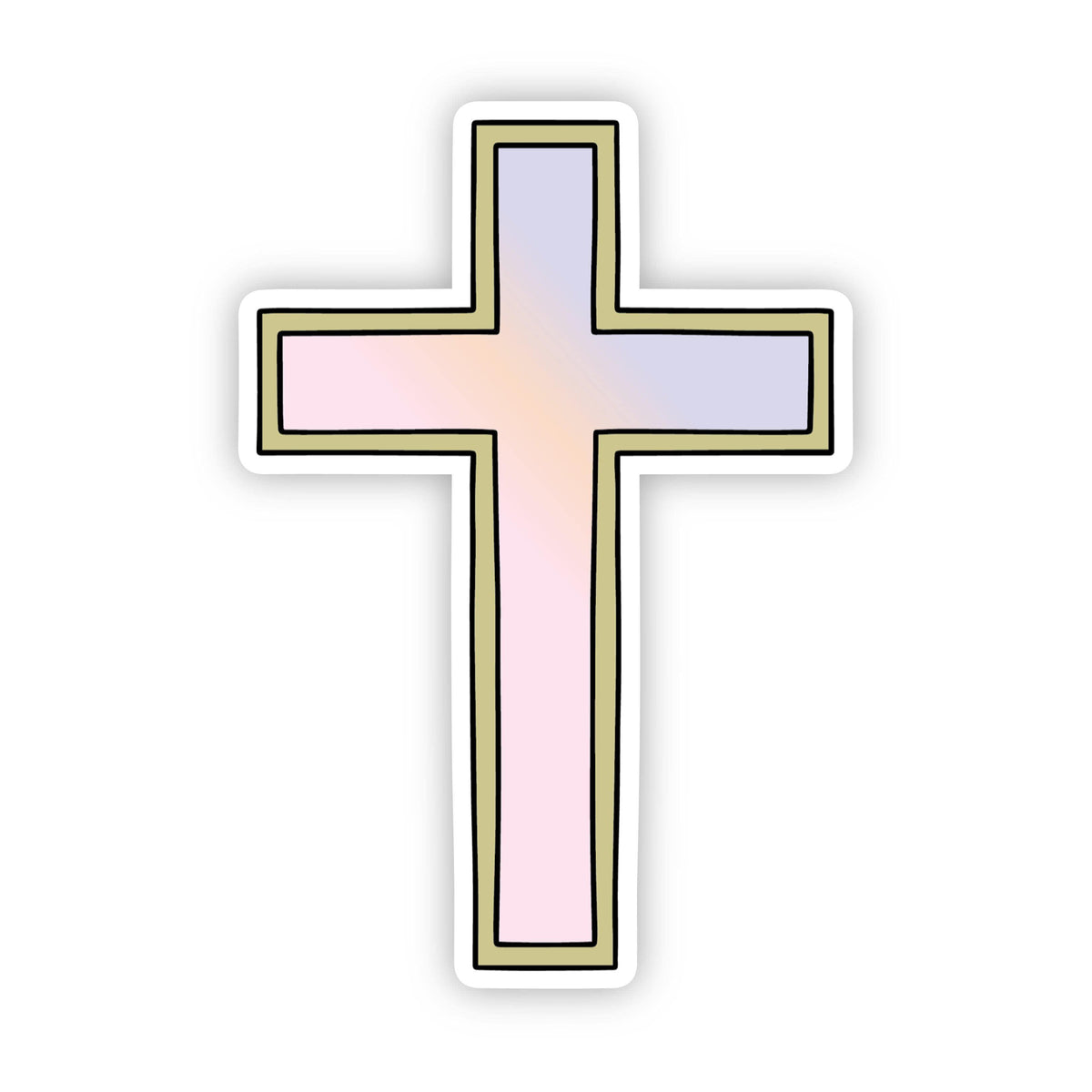 Cross multi color sticker – Big Moods
