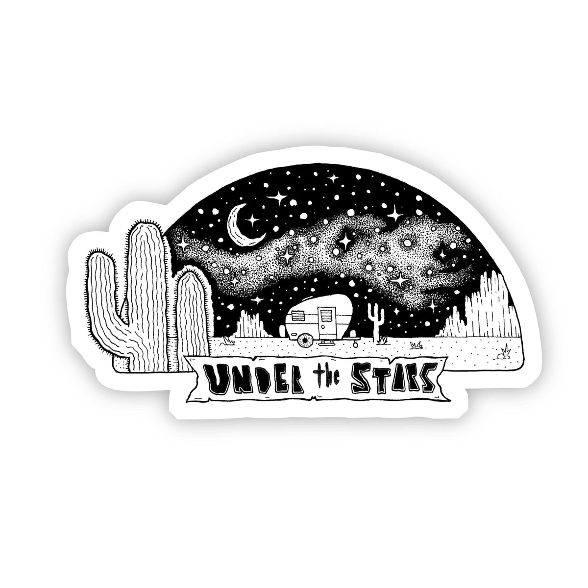 Under the Stars Nature Sticker Black & White – Big Moods