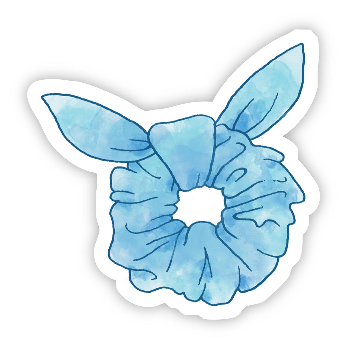 Blue Scrunchie Watercolor Sticker – Big Moods