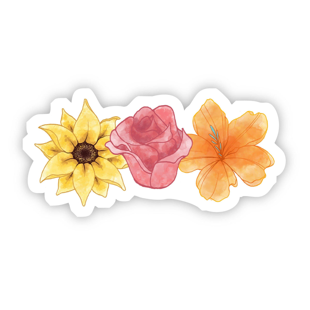 Multiple Flowers Watercolor Sticker – Big Moods