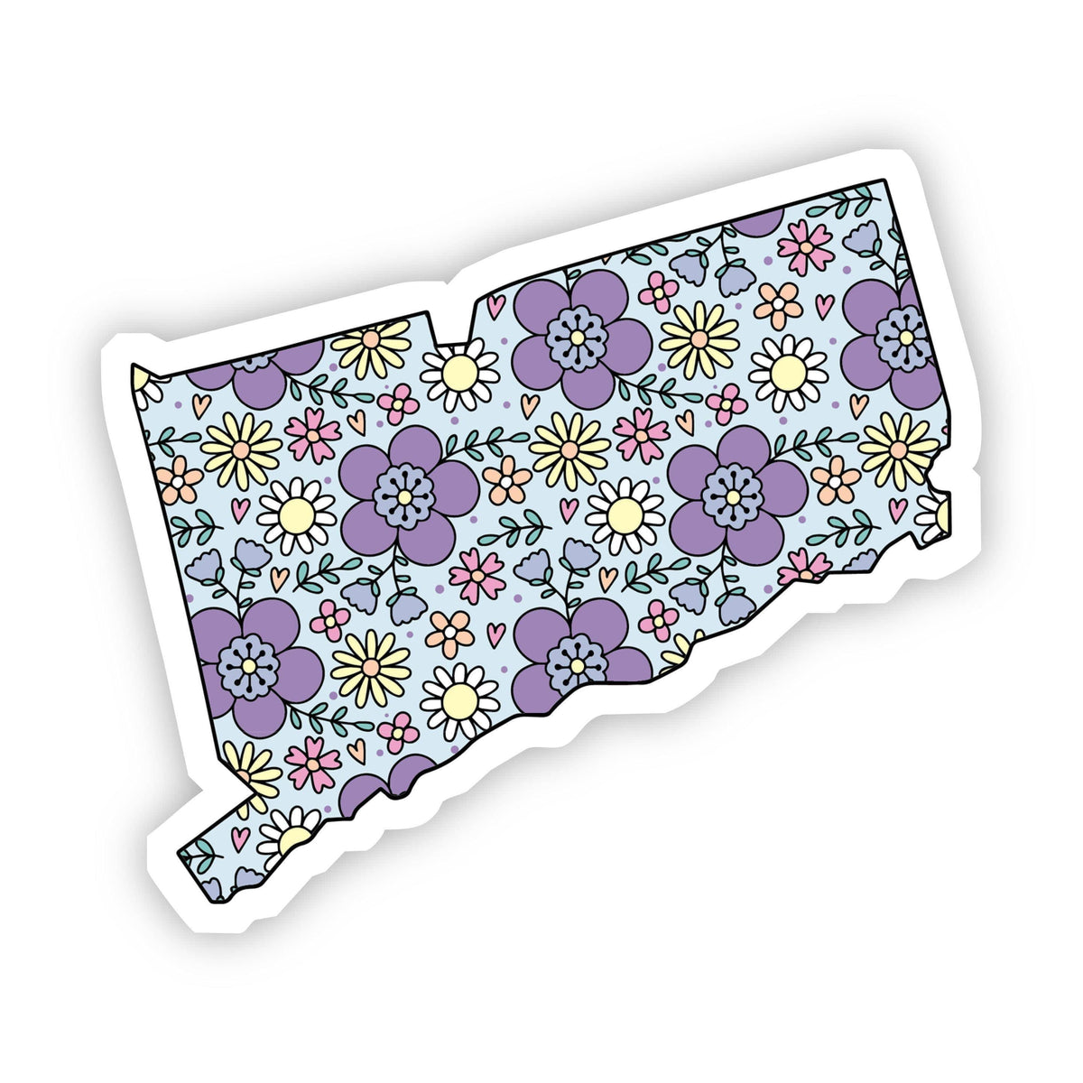 Connecticut Floral Sticker – Big Moods