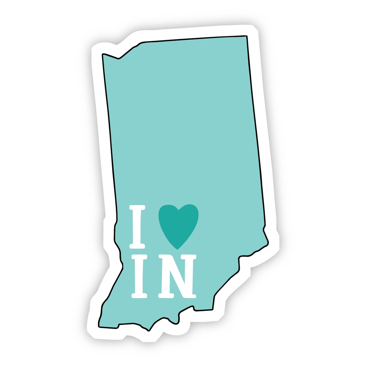 I Love Indiana Teal Sticker – Big Moods