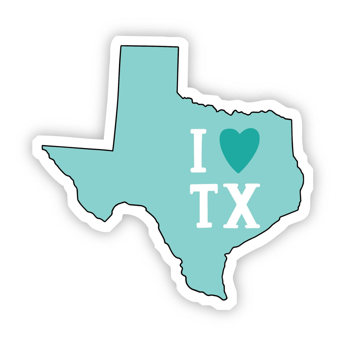 I Love Texas Teal Sticker – Big Moods
