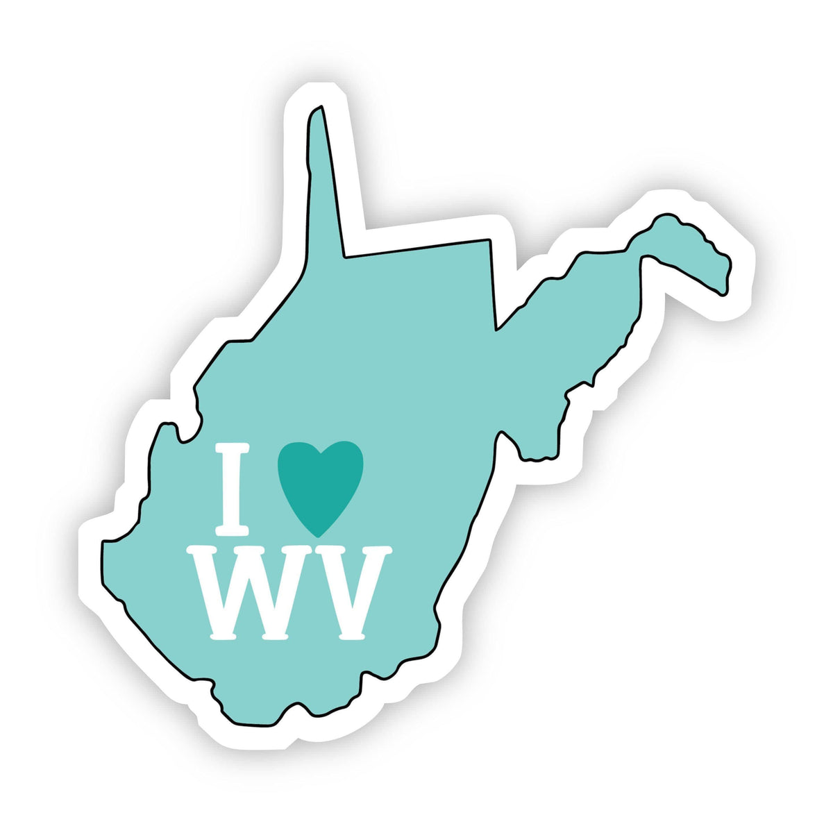 I Love West Virginia Teal Sticker – Big Moods