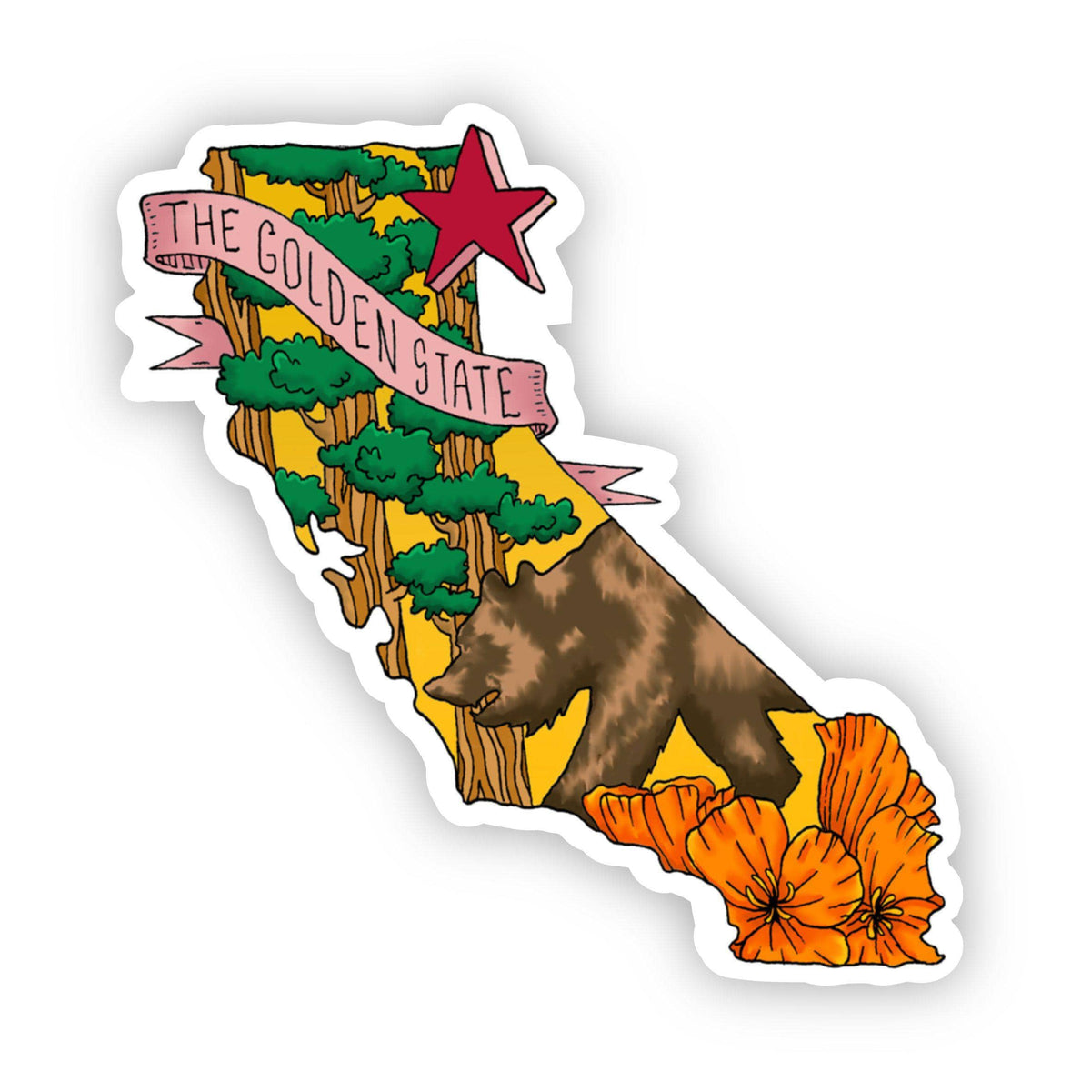 The Golden State Bear Sticker - Cali – Big Moods