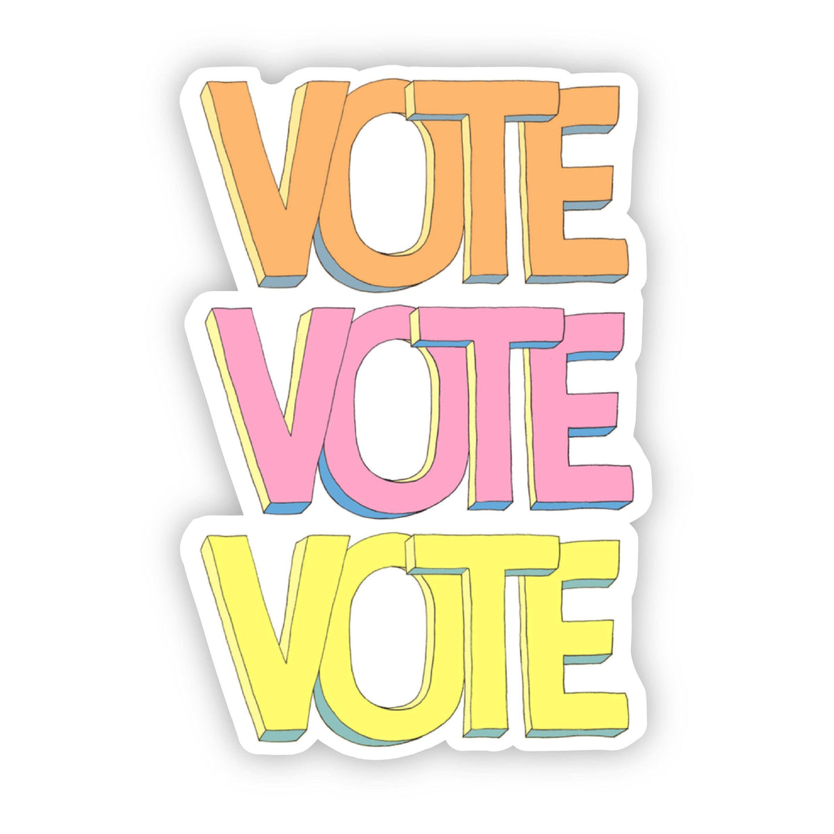 Vote Sticker - Orange, Yellow, Pink – Big Moods