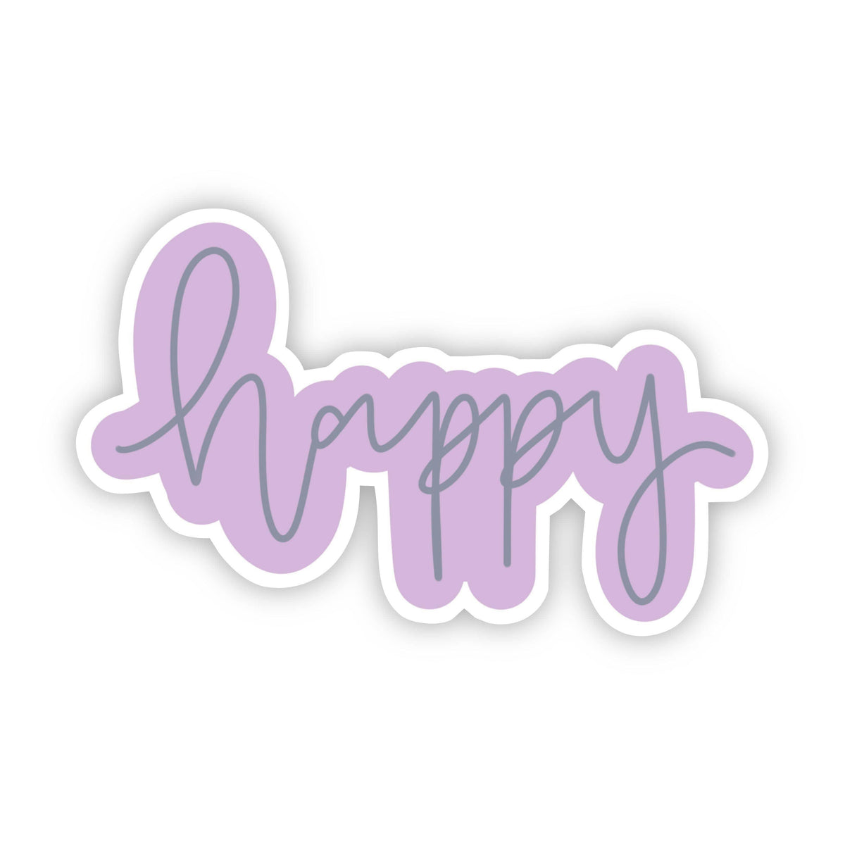 Happy Purple Cursive Sticker – Big Moods