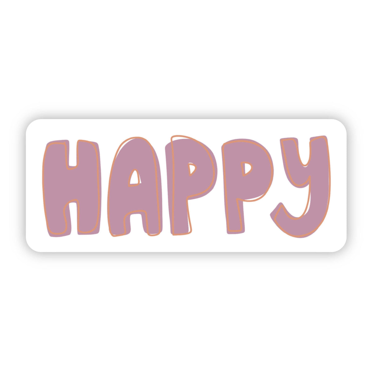 Happy Purple Lettering Sticker – Big Moods