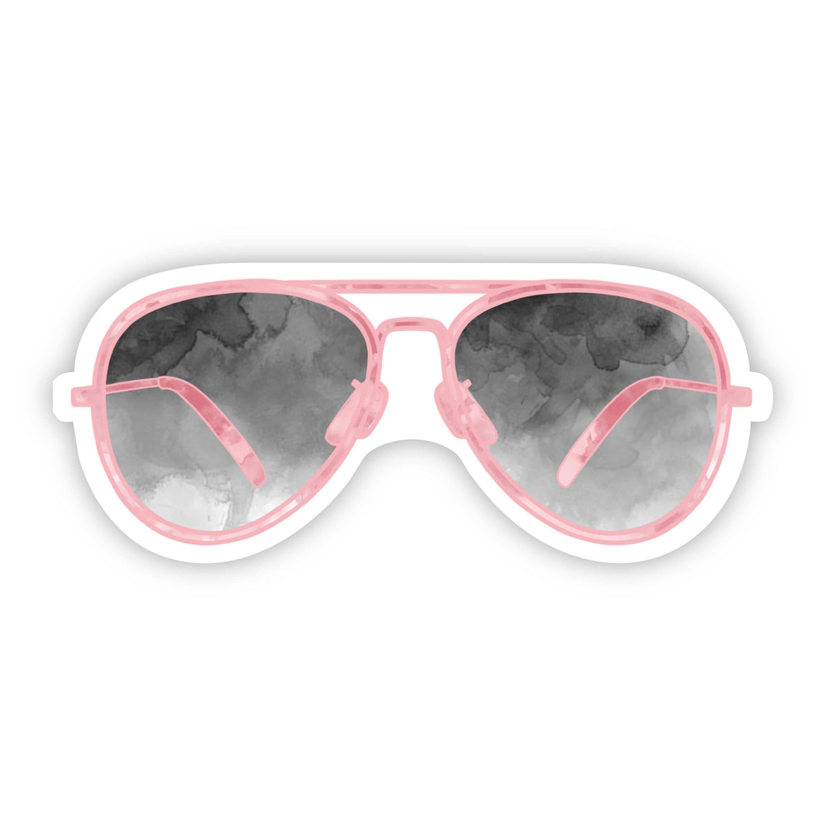 Pink Watercolor Sunglasses Sticker – Big Moods