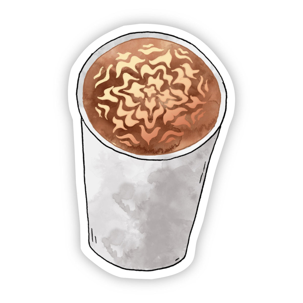 To Go Latte with Foam Design Sticker – Big Moods