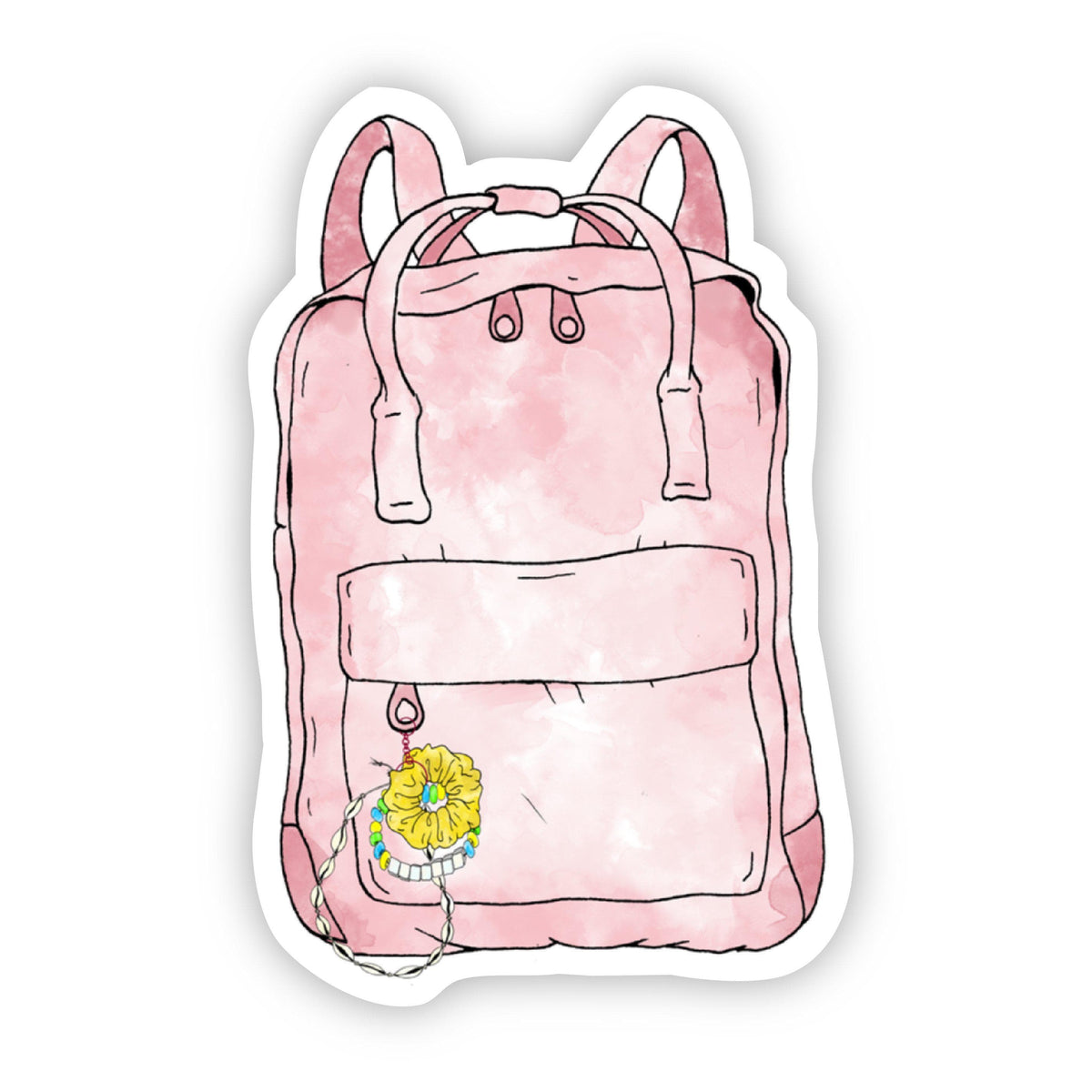 Pink Watercolor Backpack Sticker – Big Moods