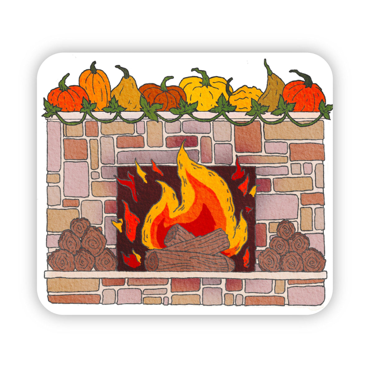 Fireplace Fall Sticker – Big Moods