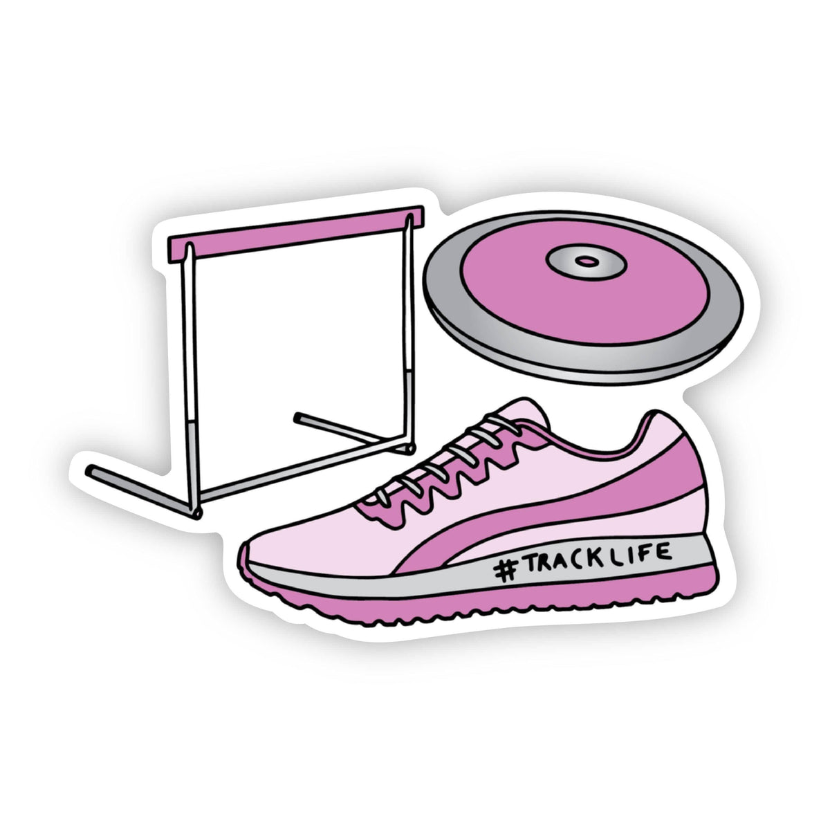 Track and Field Pink Sticker – Big Moods