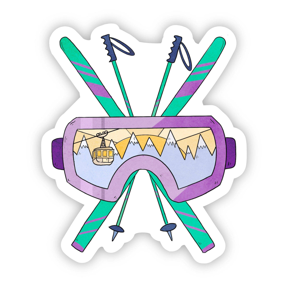 Skiing Sticker – Big Moods