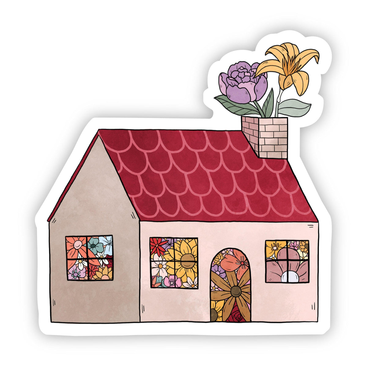 House Floral Sticker – Big Moods