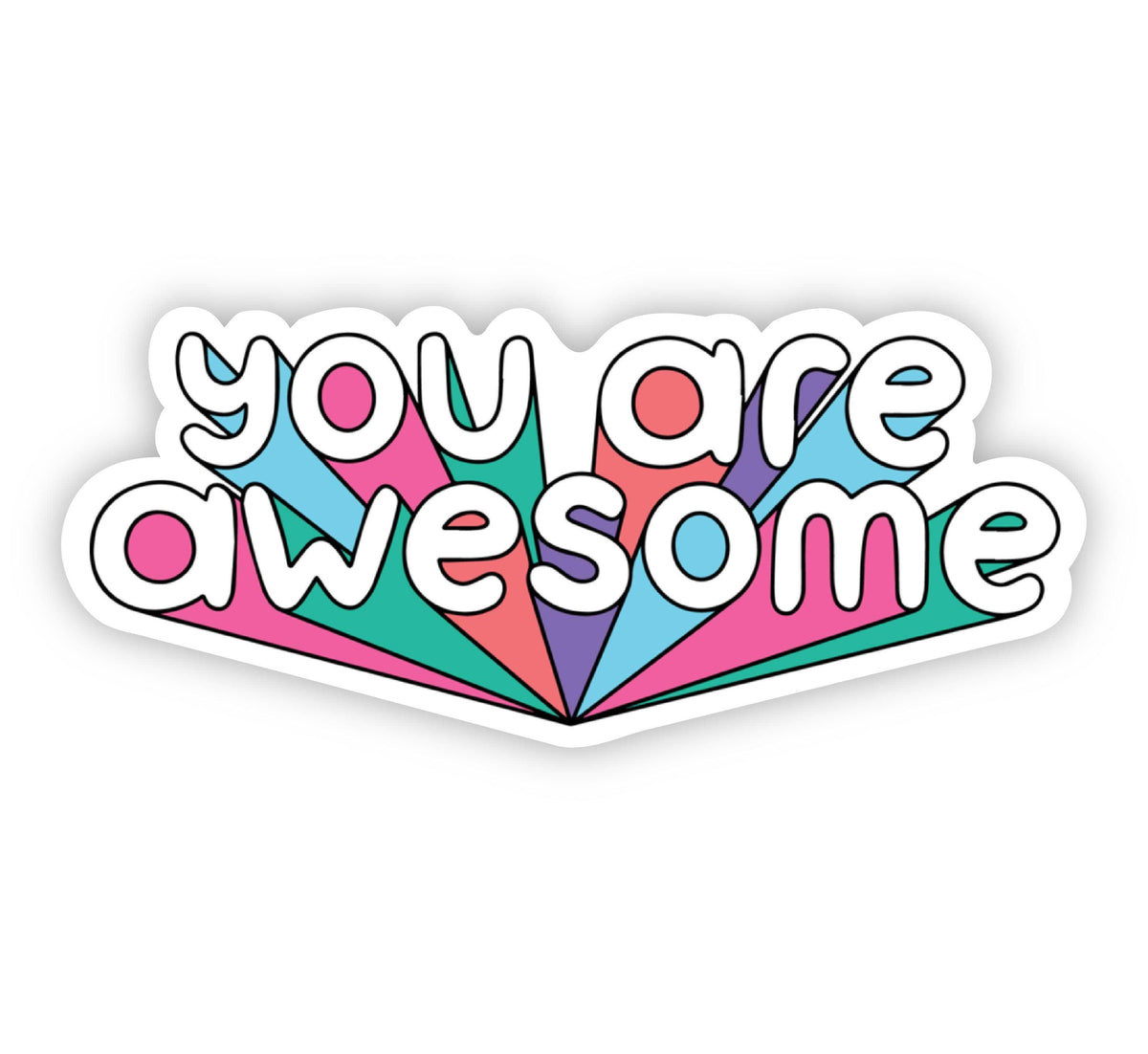 You Are Awesome Bold Lettering Multicolor Sticker – Big Moods