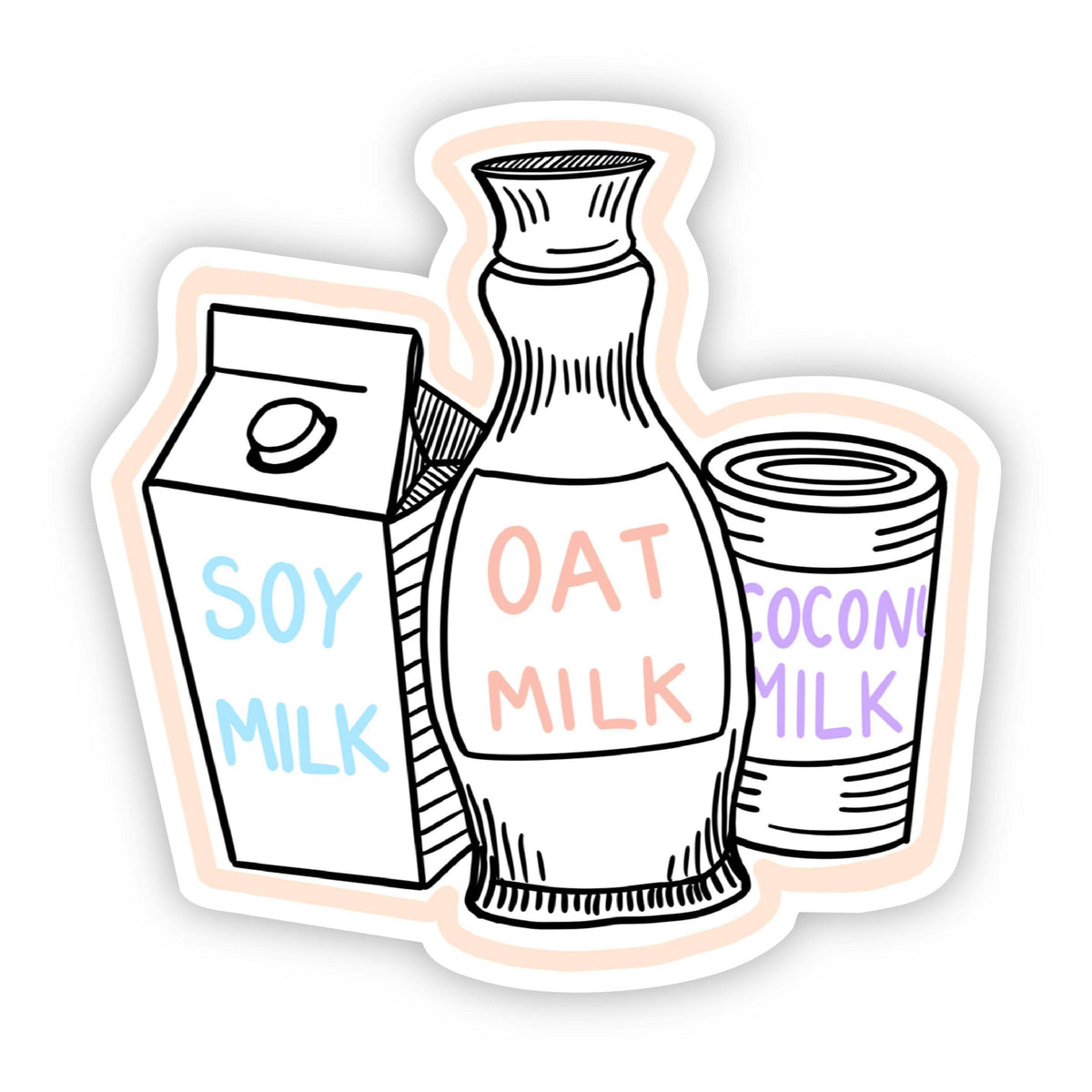Soy Milk, Oat Milk, Coconut Milk Sticker – Big Moods