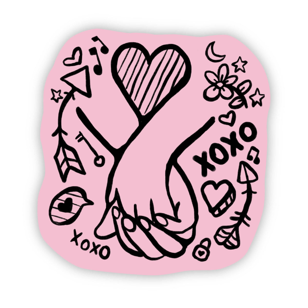 Holding Hands Pink Love Sticker – Big Moods