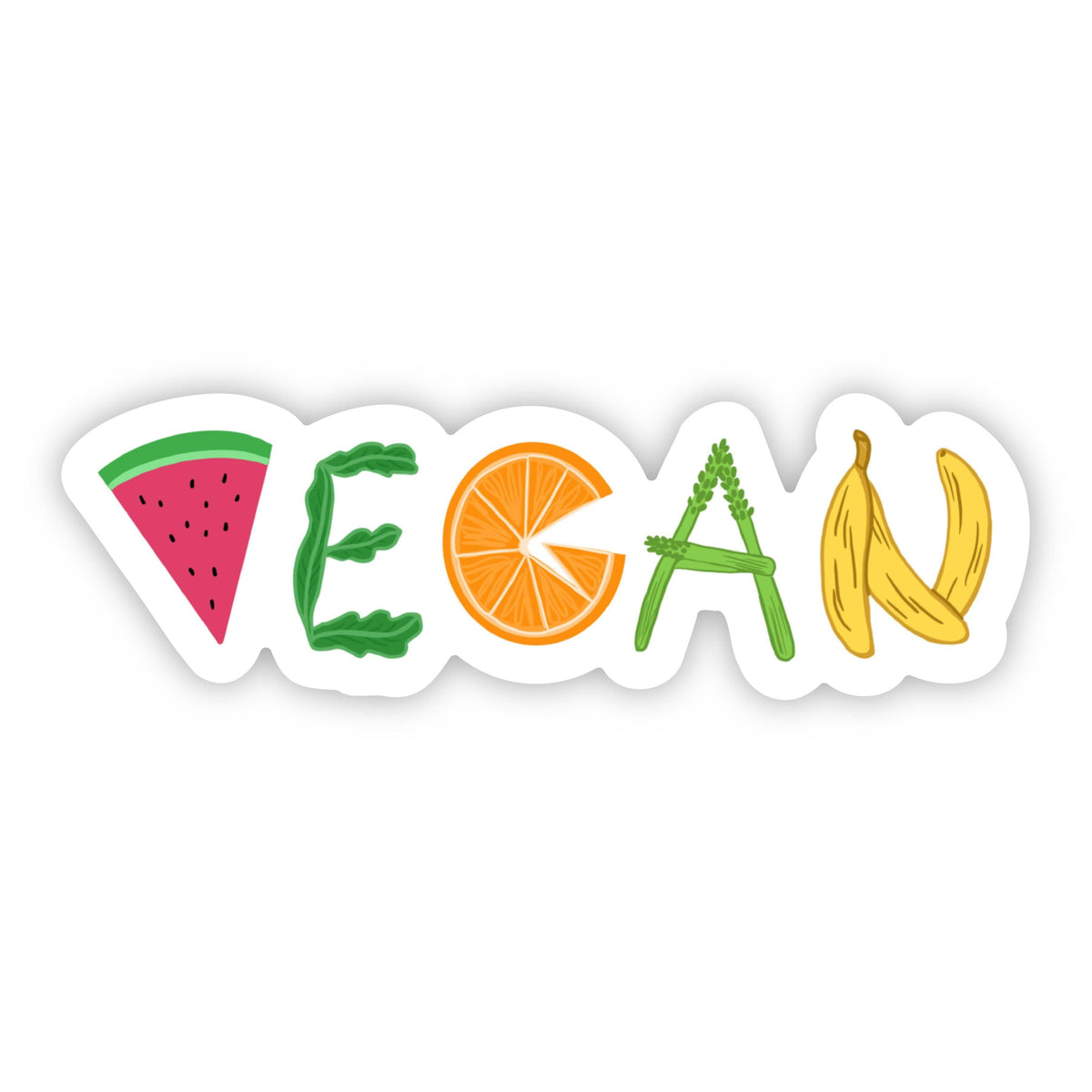 Vegan Food Lettering Sticker – Big Moods