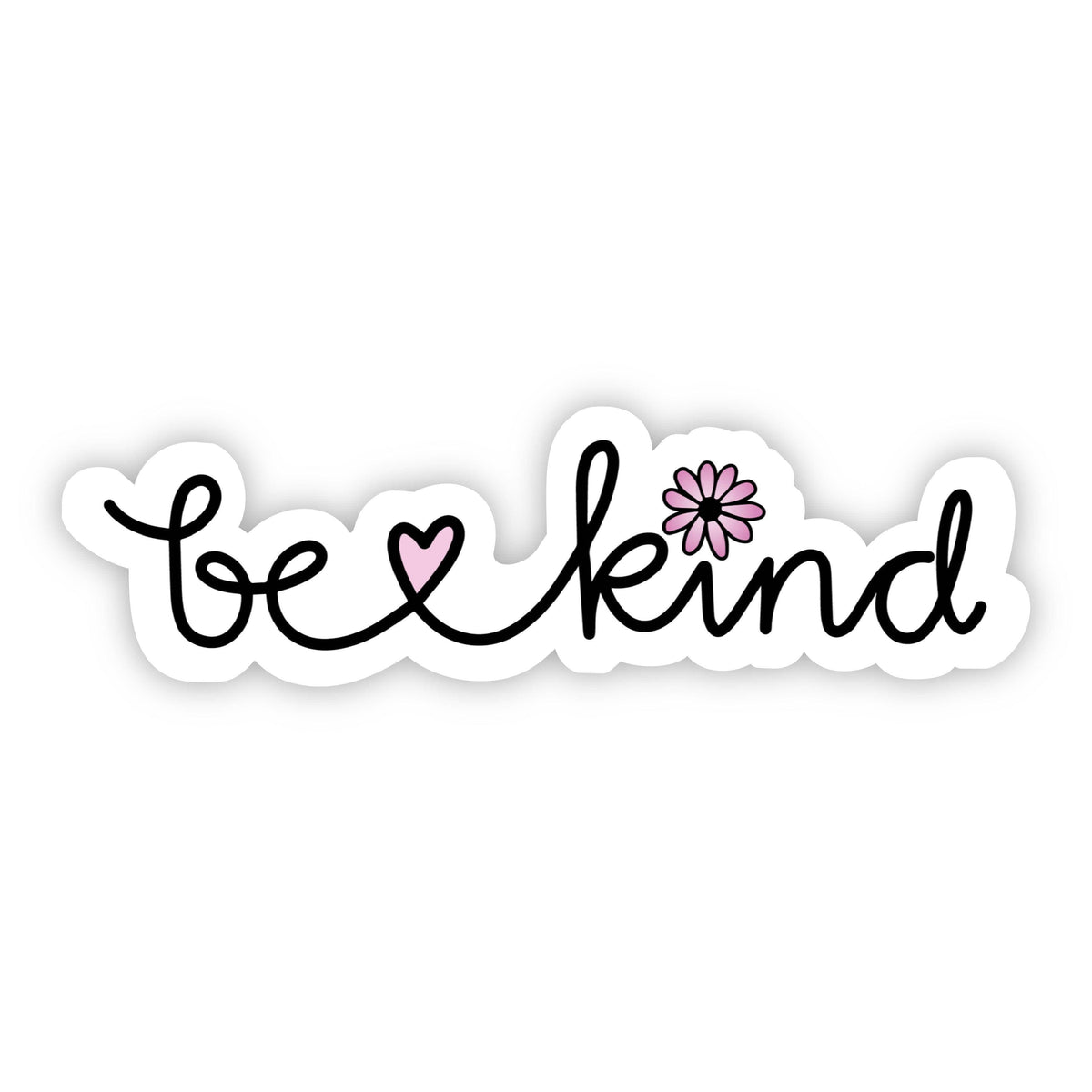 Be Kind Cursive Floral Sticker – Big Moods