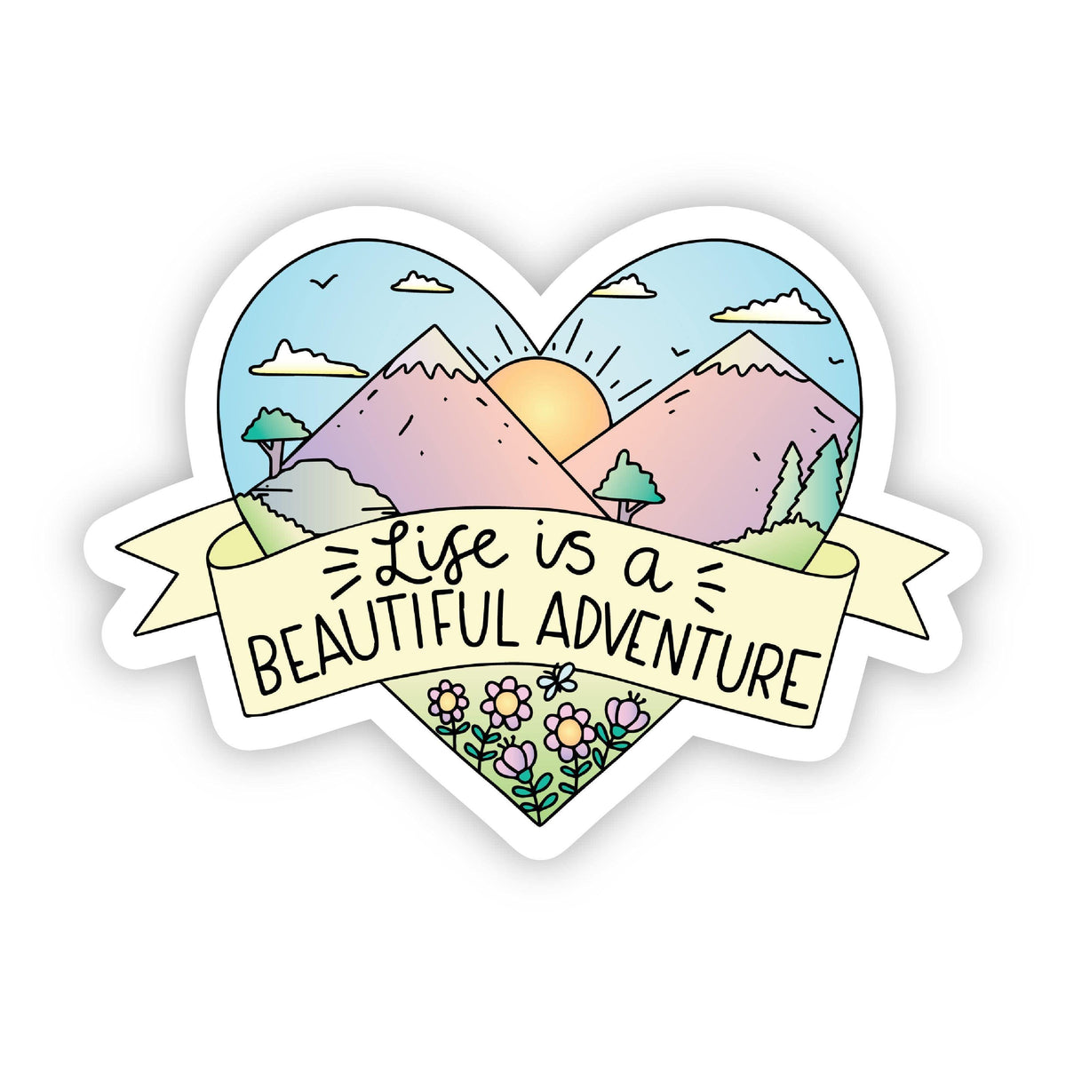Life is a Beautiful Adventure Heart Nature Sticker – Big Moods