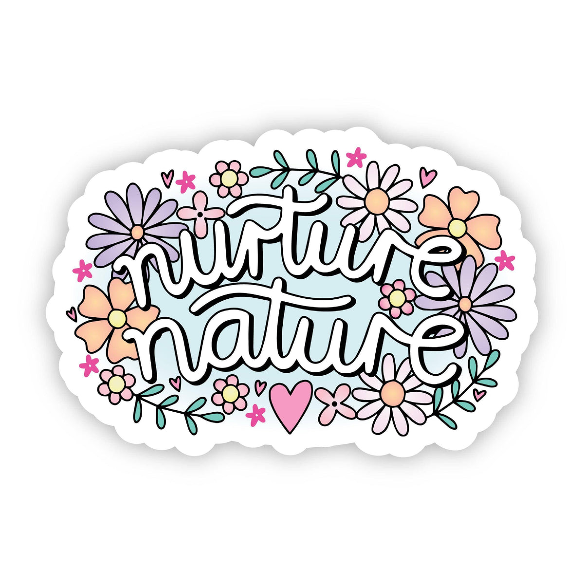 Nurture Nature Blue Floral Sticker – Big Moods
