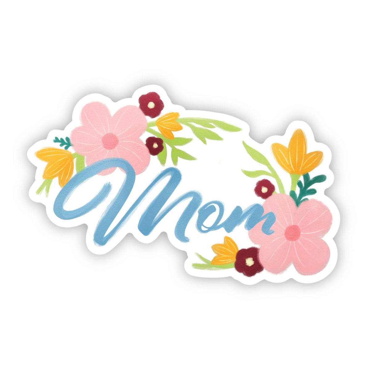 Mom Cursive Floral Sticker – Big Moods