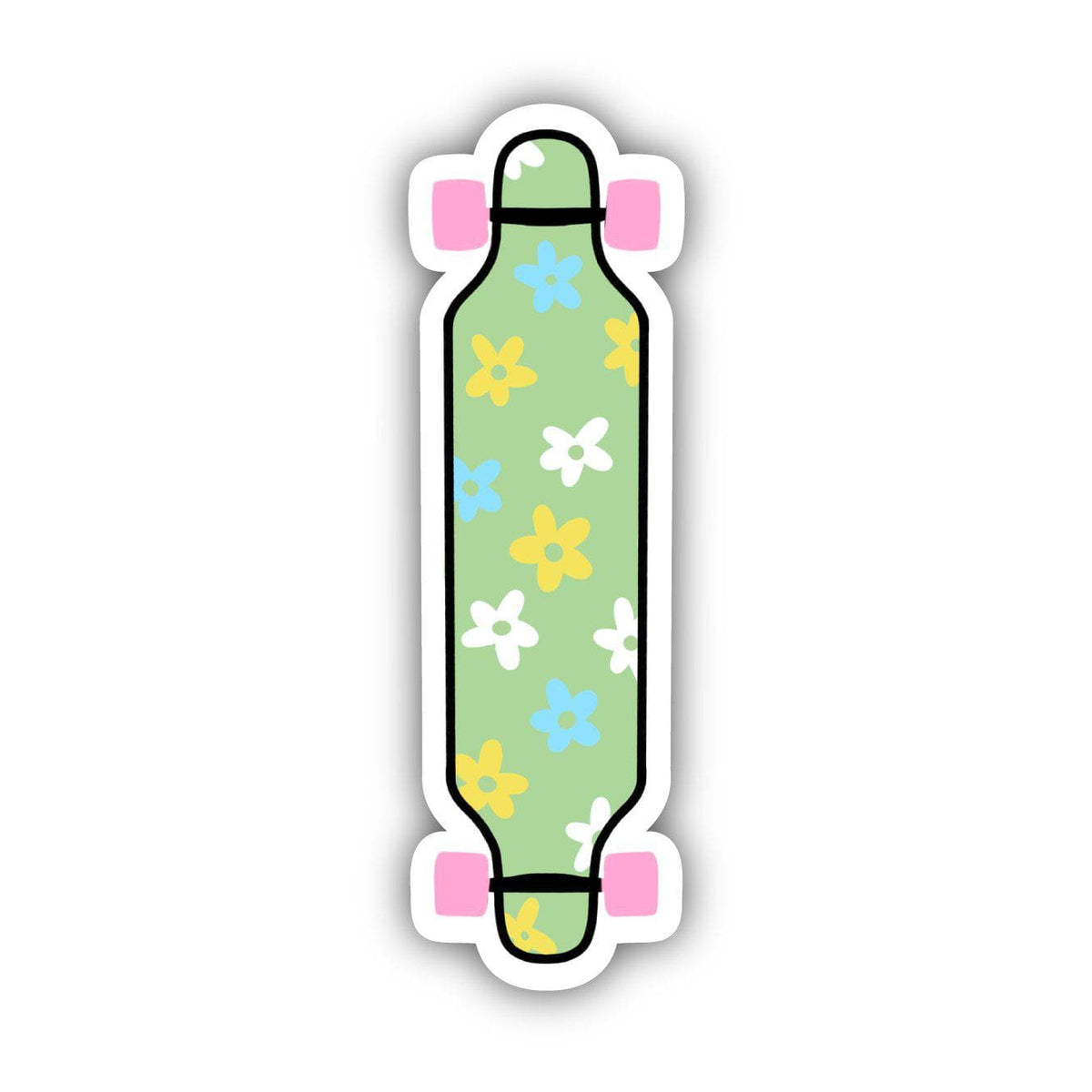 Multicolor Floral Longboard Aesthetic Sticker – Big Moods